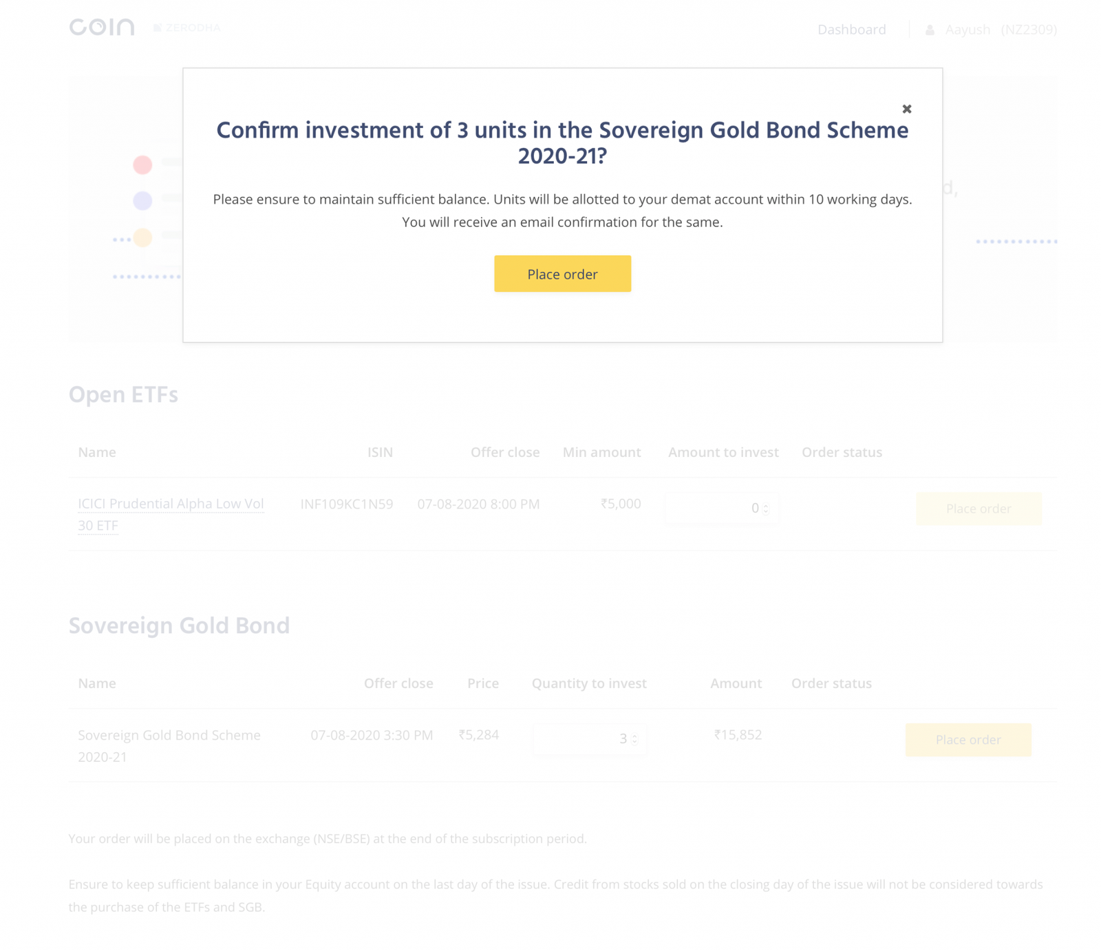 How To Buy Sovereign Gold Bond With Zerodha
