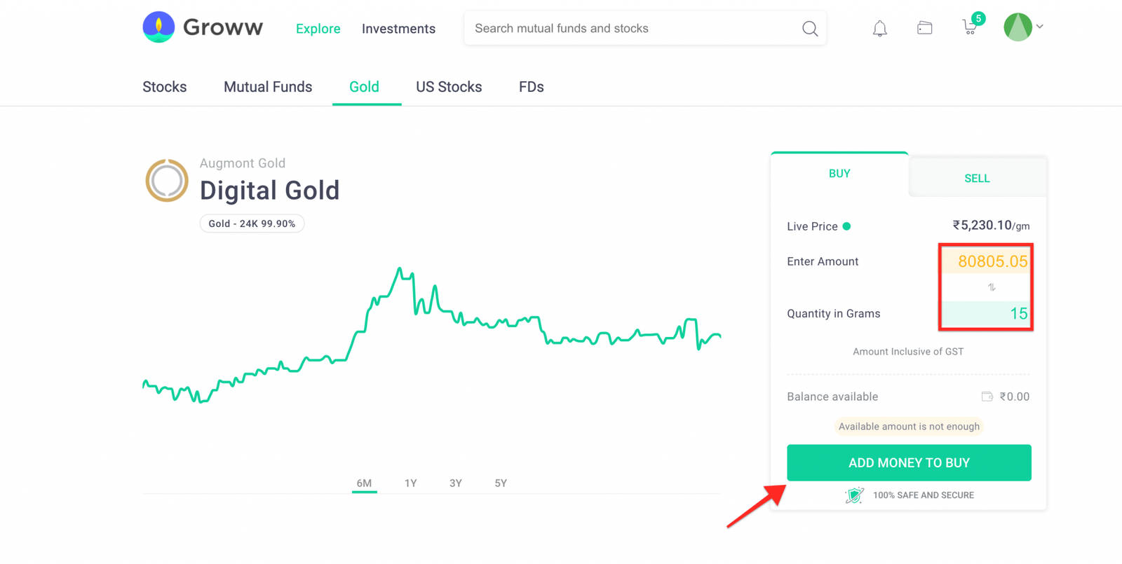 How to Buy & Invest in Digital Gold Using Groww App - Aayush Bhaskar
